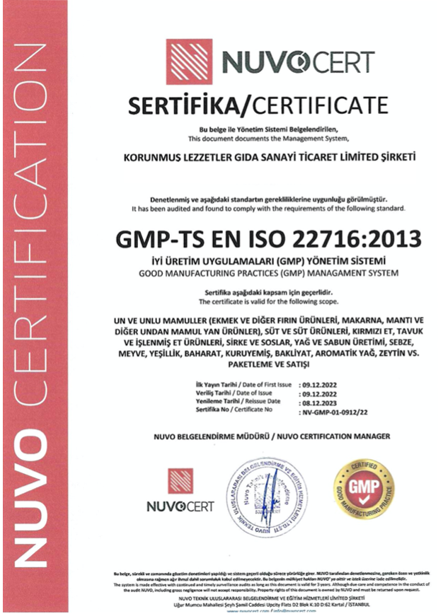 Kalite ve Gıda Güvenliği Politikamız